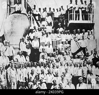 Sevastopol armed uprising of 1905. The crew of the rebel cruiser ...