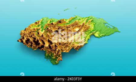 Honduras Topographic Relief Map - 3D Rendering Stock Photo - Alamy