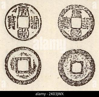 Datang Tongbao Small copper coins of the Southern Tang Dynasty. Cast in ...