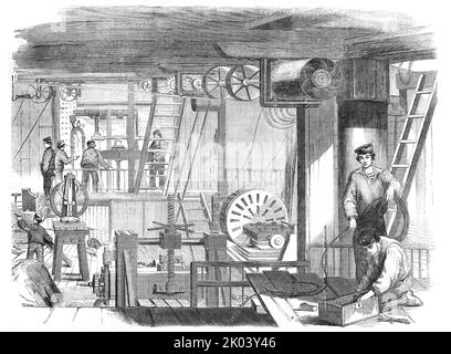 Boiler and steam engine of the steam powered boat Romany Stock Photo ...