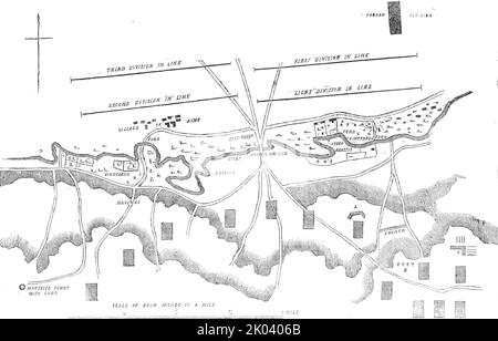 Plan of the Battle of the Alma, 1854. Crimean War. The accompanying ...