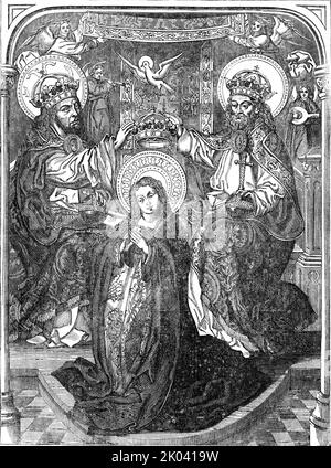 Painting 'The Holy Trinity' by German Renaissance painter Lucas Cranach ...