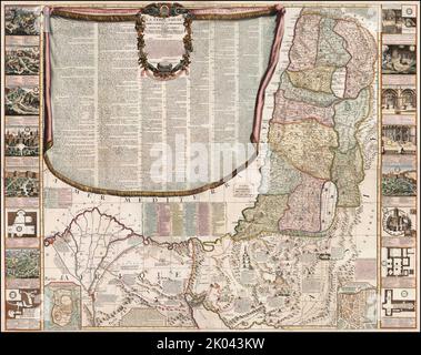 Map of the Holy Land Divided into the Twelve Tribes of Israel. Museum ...