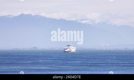 BC Ferries Passing By the Strait of Georgia on the West Coast of ...