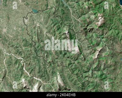 Berat, county of Albania. High resolution satellite map. Corner ...