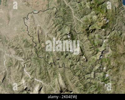 Berat, county of Albania. Low resolution satellite map. Corner ...