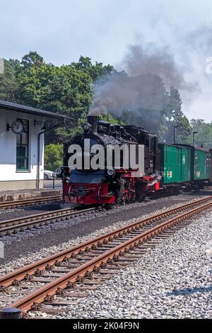steam train Rasender Roland, Göhren, Rügen Island, Mecklenburg-West ...