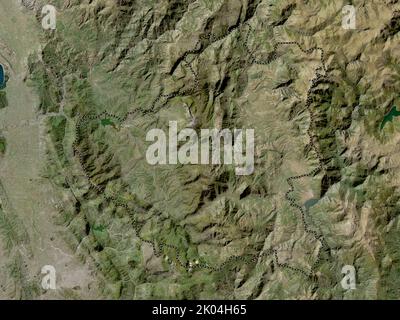 Diber, county of Albania. Low resolution satellite map. Locations and ...