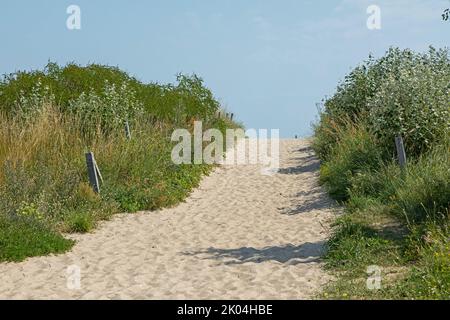 entrance to Southern Beach, Göhren, Rügen Island, Mecklenburg-West ...
