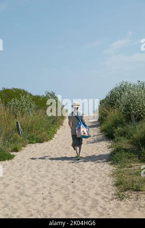 entrance to Southern Beach, Göhren, Rügen Island, Mecklenburg-West ...