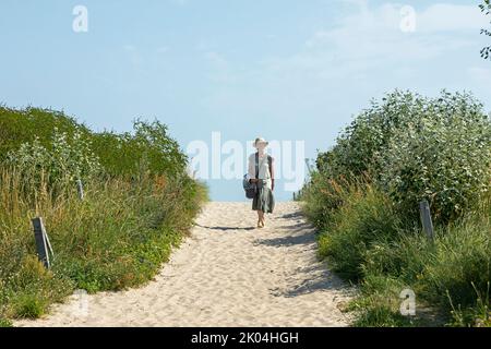 entrance to Southern Beach, Göhren, Rügen Island, Mecklenburg-West ...