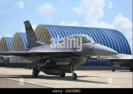 U.S. Air Force Col. Quaid Quadri, right, commander of South Carolina ...