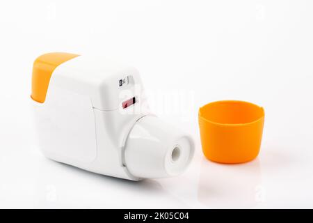 Metered Dose Inhaler isolated over white background Stock Photo - Alamy