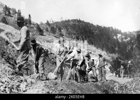 Workers are shown doing WPA duties in Colorado, ca. 1935 Stock Photo ...