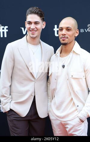 Hero Fiennes Tiffin and Jordan Bolger arriving to "The Woman King ...