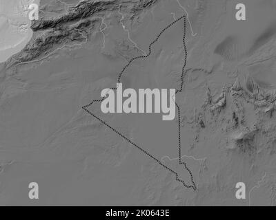 Adrar, province of Algeria. Elevation map colored in wiki style with ...