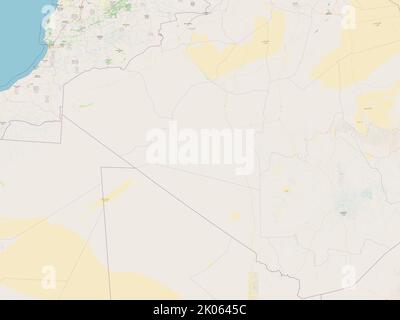 Adrar, province of Algeria. Open Street Map. Locations of major cities ...