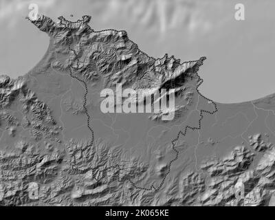 Annaba, province of Algeria. Elevation map colored in wiki style with ...