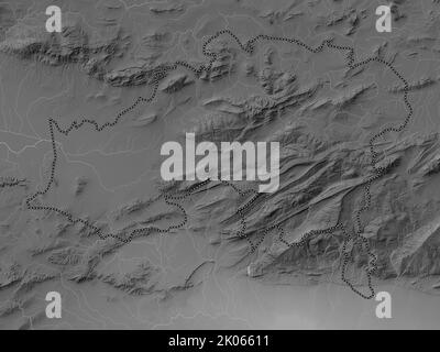 Batna, province of Algeria. Grayscale elevation map with lakes and ...