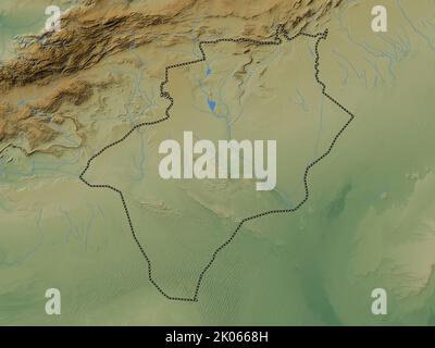 Bechar, province of Algeria. Colored elevation map with lakes and ...