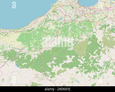Blida, province of Algeria. Open Street Map. Locations of major cities ...