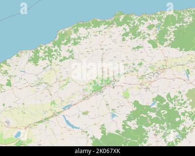 Chlef, province of Algeria. Open Street Map. Locations and names of ...