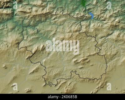Constantine, province of Algeria. Colored elevation map with lakes and ...