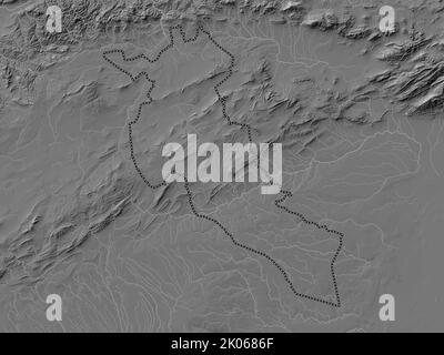 Djelfa, province of Algeria. Bilevel elevation map with lakes and ...