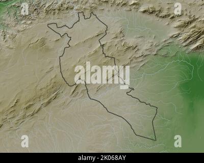 Djelfa, province of Algeria. Colored elevation map with lakes and ...