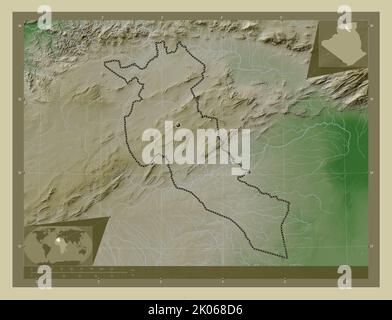 Djelfa, province of Algeria. Colored elevation map with lakes and ...