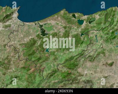 El Tarf, province of Algeria. High resolution satellite map. Locations ...