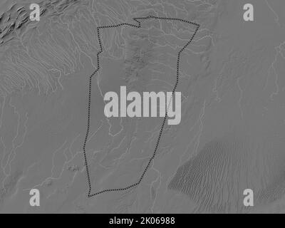 Ghardaia, province of Algeria. Elevation map colored in sepia tones ...