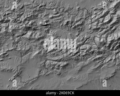 Guelma, province of Algeria. Bilevel elevation map with lakes and ...