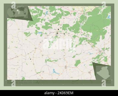 Guelma, province of Algeria. Open Street Map. Corner auxiliary location ...
