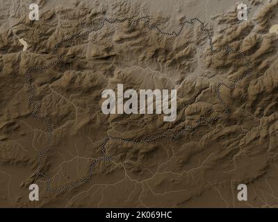 Guelma, province of Algeria. Colored elevation map with lakes and ...
