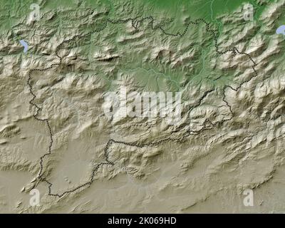 Guelma, province of Algeria. Colored elevation map with lakes and ...