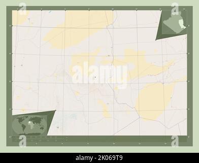 Illizi, province of Algeria. Open Street Map. Corner auxiliary location ...