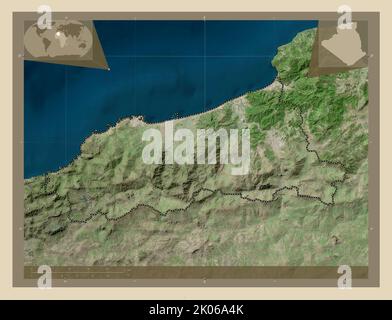 Jijel, province of Algeria. High resolution satellite map Stock Photo ...