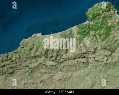 Jijel, province of Algeria. High resolution satellite map. Corner ...
