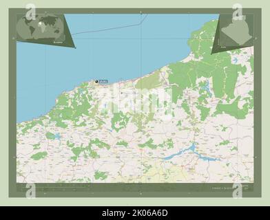Jijel, province of Algeria. Open Street Map. Locations of major cities ...
