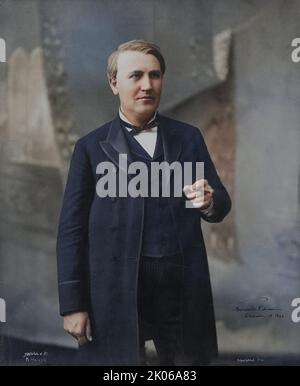 Thomas Alva Edison portrait. Monumental signed presentation photograph ...