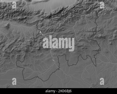 Medea, province of Algeria. Grayscale elevation map with lakes and ...
