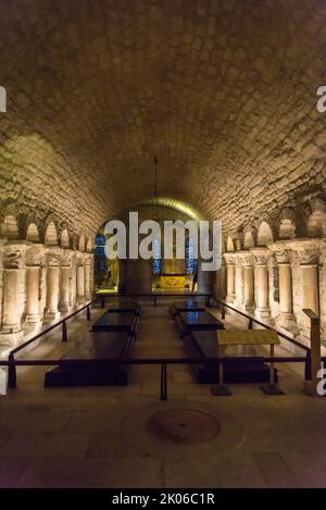 The archeological crypt (8th century) rebuilt by Suger (12th c.), now ...
