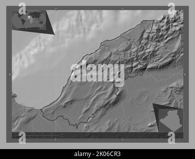 Mostaganem, province of Algeria. Elevation map colored in wiki style ...