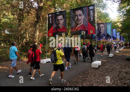 Formula One fans arrive before practice at the Monza circuit in Italy ...