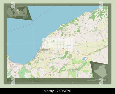 Mostaganem, province of Algeria. Open Street Map. Locations of major ...