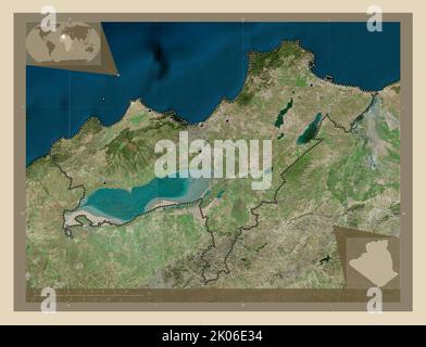 Oran, province of Algeria. High resolution satellite map. Corner ...