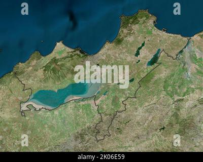 Oran, province of Algeria. High resolution satellite map. Locations of ...