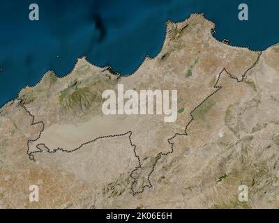 Oran, province of Algeria. Low resolution satellite map. Locations of ...