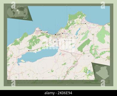 Oran, province of Algeria. Open Street Map. Locations of major cities ...
